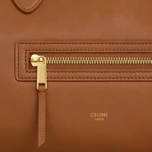 Celine Luggage In Supple Shiny Lambskin - Brown