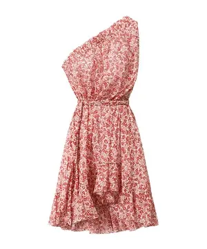 Isabel Marant Étoile Floral One-shoulder Ruffled Dress