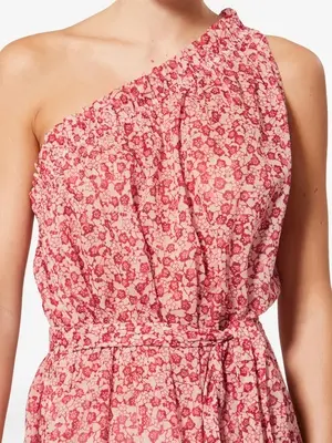 Isabel Marant Étoile Floral One-shoulder Ruffled Dress