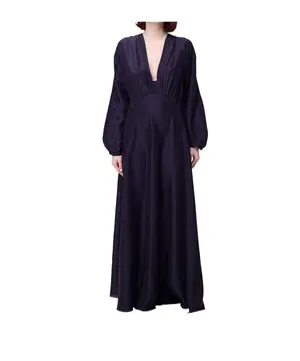 FORTE_FORTE Long Sleeve V-neck Dress - Black