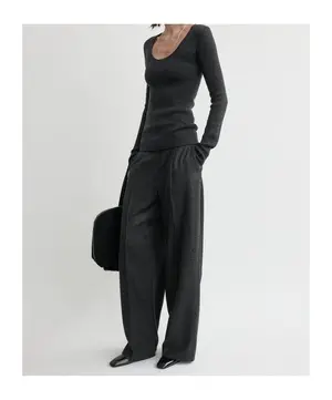 TOTEME Compact Knit Top - Charcoal