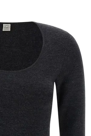 TOTEME Compact Knit Top - Charcoal