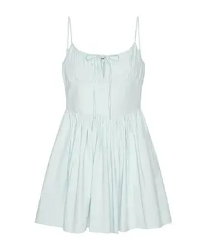 ROTATE BY BIRGER CHRISTENSEN Ruched Tie-strap Mini Dress