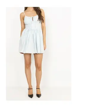 ROTATE BY BIRGER CHRISTENSEN Ruched Tie-strap Mini Dress