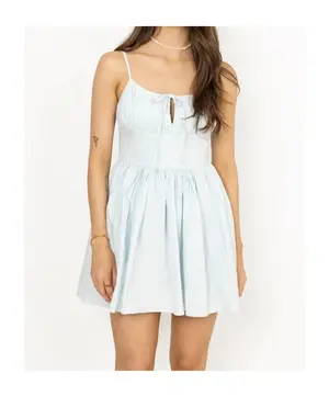 ROTATE BY BIRGER CHRISTENSEN Ruched Tie-strap Mini Dress