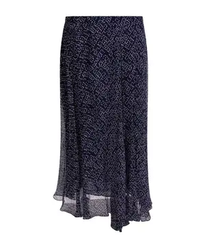 Isabel Marant Étoile Lycia Asymmetric Patterned Midi Skirt - Black