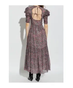 Isabel Marant Étoile Floral Print Midi Dress - Gray