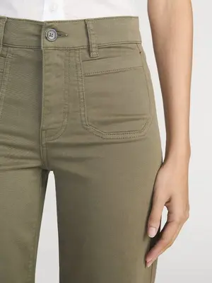 FRAME Le Slim Palazzo Modernist Pocket Jeans - Grasshopper