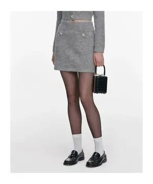 SELF-PORTRAIT Embellished Knitted Mini Skirt