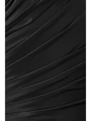 Versace Draped One-shoulder Gown With Medusa '95 Detailing