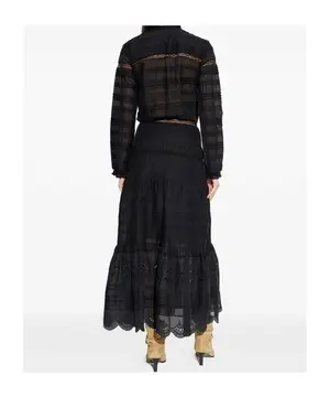 Isabel Marant Étoile V-neck Long Sleeve Lace Trim Maxi Dress