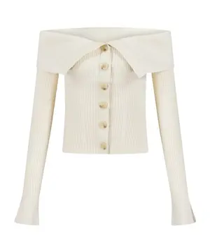 Zimmermann Rebellion Bandeau Knitted Cardigan - Ivory