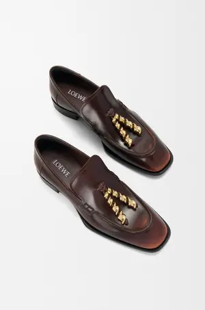 Loewe Edge Tassel Slip-on Loafers In Hand-brushed Calfskin - Brown