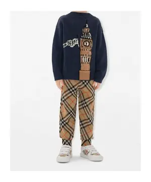 Burberry Check Jacquard-knit Wool Joggers