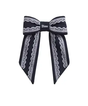 Dior Large Twist Bow - Navy Blue And White