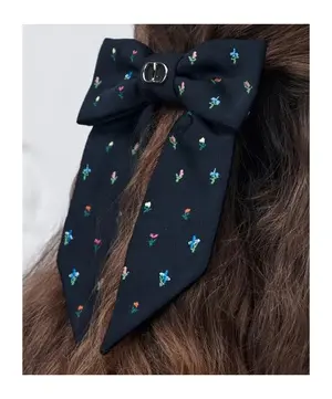 Dior Revolution Flowers Embellished Bow Hair Clip