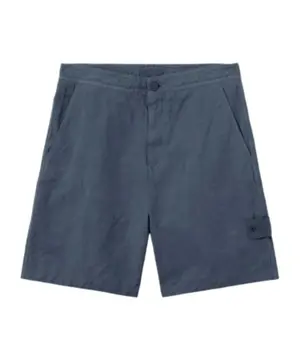 Stone Island Logo Patch Buttoned Shorts - Slate Blue