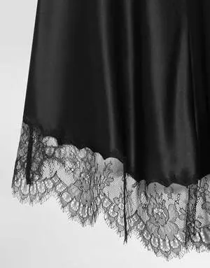 Dolce & Gabbana Lace Trim Midi Skirt