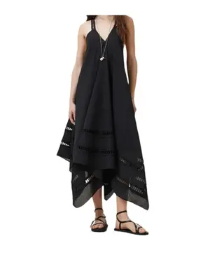 ALLSAINTS Lace Insert Asymmetric Day Dress