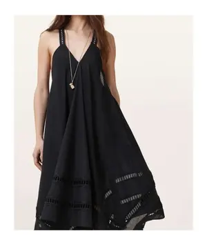 ALLSAINTS Lace Insert Asymmetric Day Dress