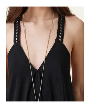 ALLSAINTS Lace Insert Asymmetric Day Dress
