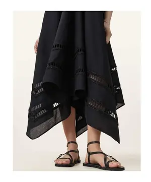 ALLSAINTS Lace Insert Asymmetric Day Dress