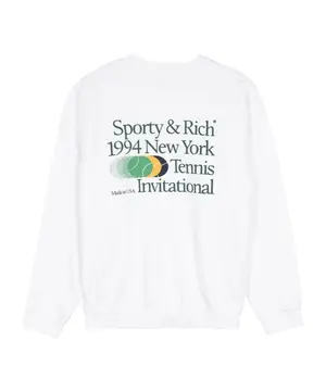 SPORTY  RICH Sporty & Rich Long Sleeve Sweatshirt With Embroidered Logo