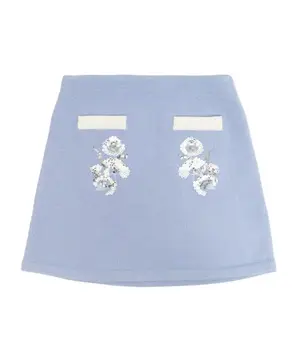 SELF-PORTRAIT Sequin-embellished Wool Mini Skirt