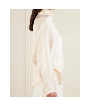 Brunello Cucinelli Silk-satin Turtleneck Blouse