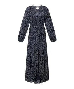 Isabel Marant Étoile Briane V-neck Polka Dot Maxi Dress - Black