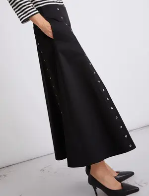 Marella Flared Skirt With Eyelet Detail