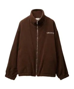 Versace Terry Jacquard Zipped Sweatshirt - Brown