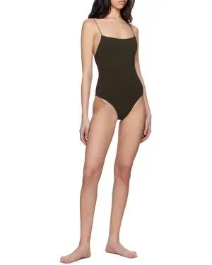 TOTEME Square Neck Open Back Swimsuit - Black