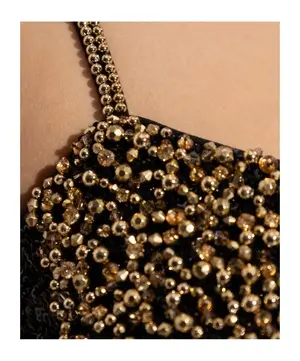 Balmain Sequin Embellished Spaghetti Strap Maxi Dress