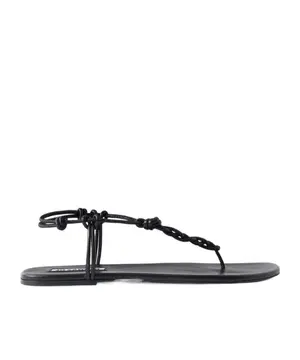 JIL SANDER Braided Leather Sandals - Black