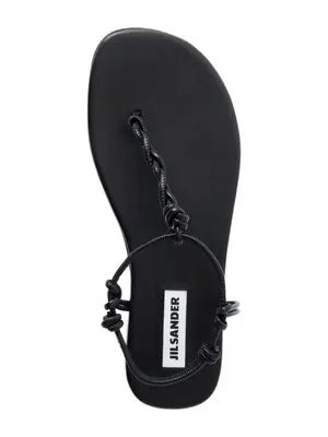 JIL SANDER Braided Leather Sandals - Black