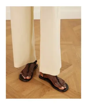 JIL SANDER Braided Leather Sandals - Black