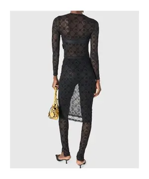 MARINE SERRE Moonogram Mesh Flocked Pant-skirt