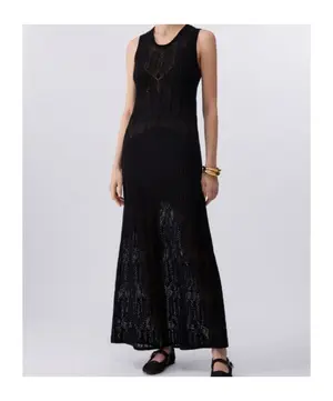 Liu Jo Sleeveless Openwork Knit Maxi Dress