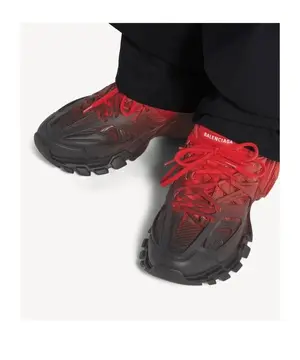 Balenciaga Track Gradient Lace-up Sneakers - Red/black