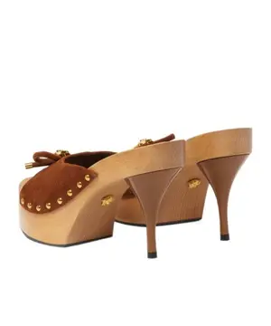 Versace Platform Medusa Mules - Brown
