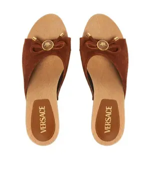 Versace Platform Medusa Mules - Brown