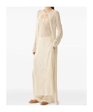 Fabiana Filippi Long-sleeved Cardigan With Front Tie - White