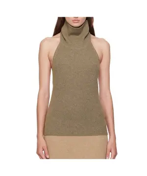 LISA YANG Maddie Turtleneck Halter Top With Open Back