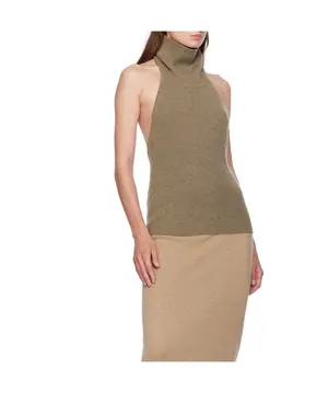LISA YANG Maddie Turtleneck Halter Top With Open Back