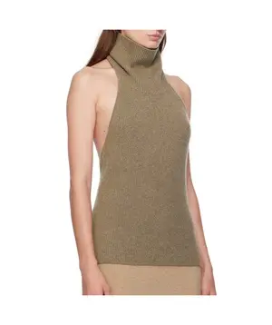 LISA YANG Maddie Turtleneck Halter Top With Open Back