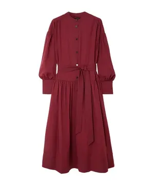 JOSEPH Emma Belted Wool-blend Crepe Midi Dress
