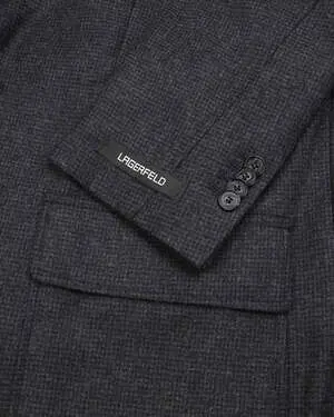 Karl Lagerfeld Dark Gray Single-breasted Suit Coat - Black