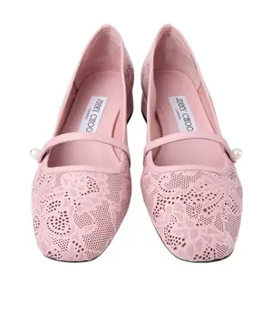 JIMMY CHOO Elisa Perforated Ballerina Pumps - Rose