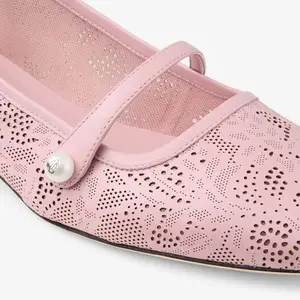 JIMMY CHOO Elisa Perforated Ballerina Pumps - Rose